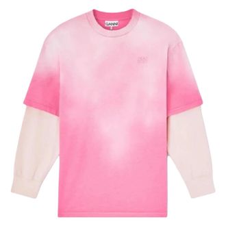 Ganni Langarm-T-Shirt - - Tops - Damen - Rosa - XS