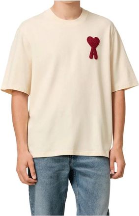 Ami Homme, Tops, Beige, Taille: XS T-shirt Ami de Coeur
