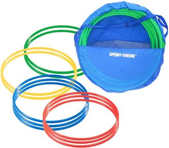 Sport-Thieme Gymnastikreifen Set &oslash; 80 cm | Robuste Reifen nach DIN 7912, griffiges Profil | 6 St&uuml;ck mit Tragetasche | Kunststoff, Innendurchmesser 80 cm
