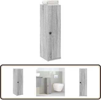 vidaXL vidaXL Badezimmerschrank mit Rollenhalter Grau Sonoma 20,5x22x72 cm