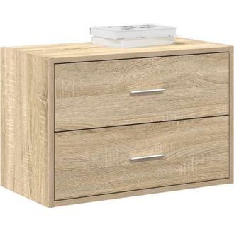 vidaXL Armoire avec 2 tiroirs ch&ecirc;ne sonoma 60x31x40 cm bois ing&eacute;nierie Vidaxl