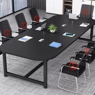 Generic Konferenztisch f&uuml;rs B&uuml;ro, Stabiler schwarzer Konferenztisch f&uuml;rs B&uuml;ro, 120x60x75cm, Holzschreibtisch mit Gewindebox und verstellbaren F&uuml;&szlig;en, perfekt f