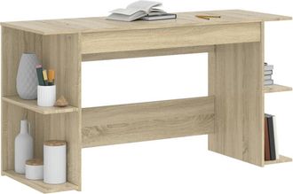 Generic Computertisch mit Ablagefl&auml;chen, Home-Office-Schreibtische, Moderner Schreibtisch mit Offenen Regalen f&uuml;r Schlafzimmer, Wohnzimmer (Sonoma-Eiche)