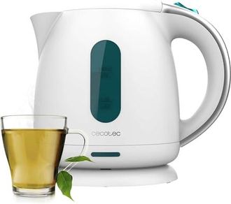 Cecotec Wasserkocher, 1 L Kapazit&auml;t, Thermosense 140 White, 2200 W, Schnelles Erhitzen, Anti-Kalk-Filter, Frei von BPA und anderen Toxinen, Basis mit 360&ordm; Dre