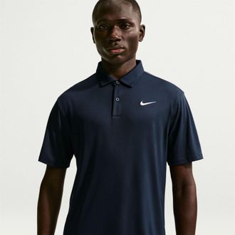 Nike Performance Poloshirt f&uuml;r Herren, kurz&auml;rmlig (Marine/Wei&szlig;)