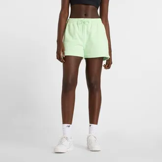 New Balance Femme Sport Essentials French Terry Short en Vert, Coton, Taille XL