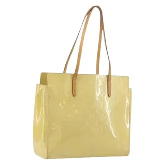 Louis Vuitton Sac cabas vintage en cuir verni doccasion - Femme - Pre-owned - Beige - Taille: ONE Size