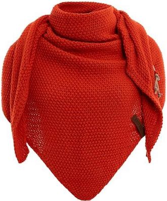 Knit Factory Coco Ch&acirc;le Tricot&eacute; - Foulard Triangle - Foulard femme pour lautomne et lhiver - &Eacute;charpe Femme - Ch&acirc;le Femme - 100% Fabriqu&eacute; en Europe - Grenadine Red 