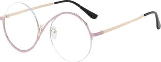Generico Lunettes de soleil ultra légères, demi-monture en métal tendance pour homme - Lunettes circulaires élégantes pour la conduite, la pêche, la randonnée,