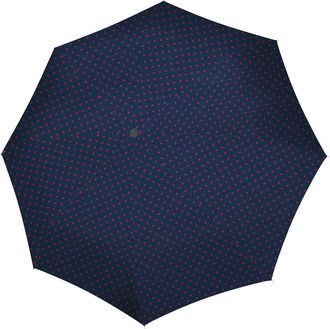 Reisenthel umbrella pocket duomatic mixed dots red Kompakter Taschenschirm aus recycelten PET-Flaschen Mit gro&szlig;er Drucktaste und ergonomisches Griffdesign, Coule