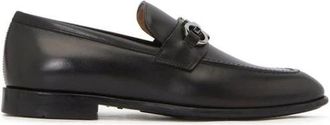 Ferragamo Homme, Chaussures, Noir, Taille: 43 EU Mocassins en cuir italien avec logo hardware