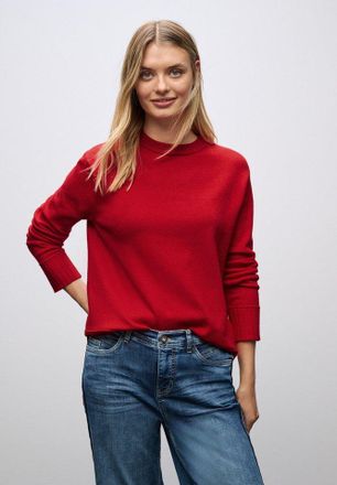 Street One Rundhalspullover mit Rippb&uuml;ndchen