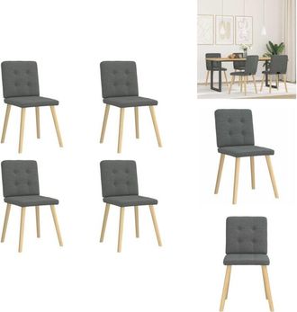vidaXL Vidaxl - Chaises à manger lot de 4 gris foncé tissu - Chaise De Salle à Manger - Chaises De Salle à Manger - Chaise De Dîner - Chaise