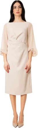 D.exterior Femme, Robes, Beige, Taille: 44 FR Robe Cady et Georgette
