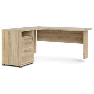 Dmora Schreibtisch Roslyn, Mehrzweckschreibtisch, B&uuml;rotisch f&uuml;r pc, Eckschreibtisch, 159x150 h75 cm, Eiche - Dmora