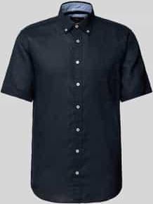 Fynch-Hatton Regular Fit Freizeithemd aus Leinen-Baumwoll-Mix