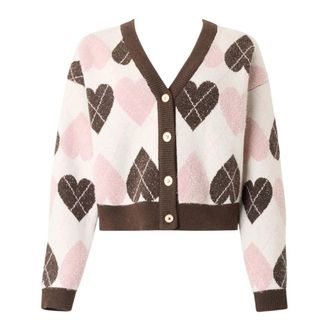Twinset Cropped Check Cardigan - - Knitwear - Damen - Mehrfarbig - M