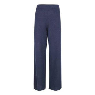 Fabiana Filippi Baumwoll- und Leinenhose mit Mikro-Pailletten - - Trousers - Damen - Blau - S