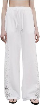 Patrizia Pepe Femme, Pantalons, Blanc, Taille: 38 FR Pantalon Palazzo