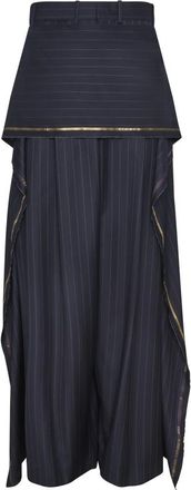 Hed Mayner Femme, Pantalons, Bleu, Taille: 40 FR Pantalon Large &agrave; Rayures