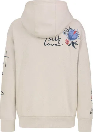 Eight2Nine Kapuzenpullover Damen Hoodie mit Bestickung und Kapuze Sweater, Kapuzensweatshirt mit Eingrifftaschen, mit Kapuze