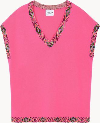 Kujten Pull cachemire col V oversize, 4 fils - Pull Velia