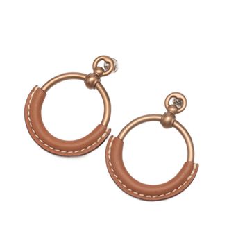 Herm&egrave;s Gold Plated Barenia Loop Earrings