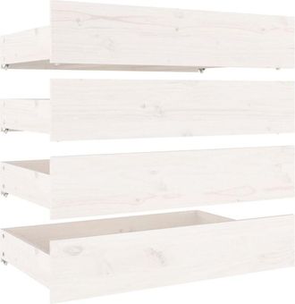 vidaXL Bettschubladen 4 Stk. Wei&szlig; Massivholz Kiefer Vidaxl
