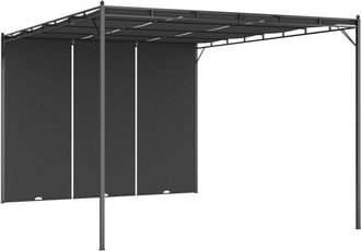 vidaXL Vidaxl - Belv&eacute;d&egrave;re de jardin avec rideau lat&eacute;ral 4x3x2,25 m Anthracite