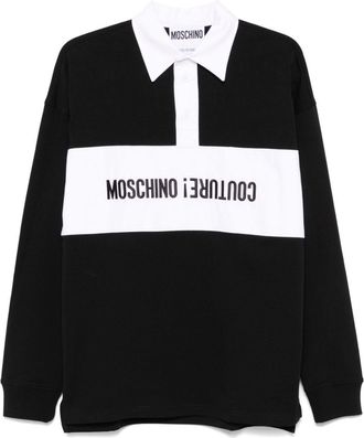 Moschino polo à logo brodé - Noir
