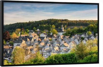 artboxONE Poster mit schwarzem Rahmen 90x60 cm St&auml;dte Freudenberg im Siegerland - Bild freudenberg altstadt City