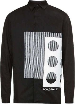 A-Cold-Wall* A-Cold-Wall, Homme, Chemises, Noir, Taille: S Chemise &agrave; Manches Longues avec Imprim&eacute; G&eacute;om&eacute;trique