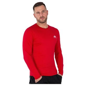 Alpha Industries Alpha Industries Herren Back Print Heavy LS Longsleeve T-Shirt, Speed Red, 3 XL