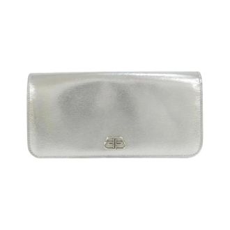 Balenciaga Portefeuille long &agrave; deux volets Pre-owned en cuir de veau - Homme - Pre-owned - Gris - Taille: ONE Size