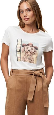 Zero Kurzarmshirt Damen T-Shirt mit Hundemotiv (1-tlg) Plain/ohne Details