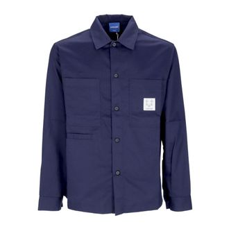 Usual Homme, Chemises, Bleu, Taille: XL Chemise Boutonnée Marine à Manches Longues