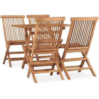 vidaXL 5-tlg. Garten-Essgruppe Klappbar Massivholz Teak Vidaxl 749999