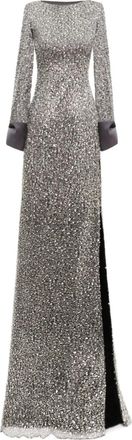 Gemy Maalouf side-slit maxi dress - Grau