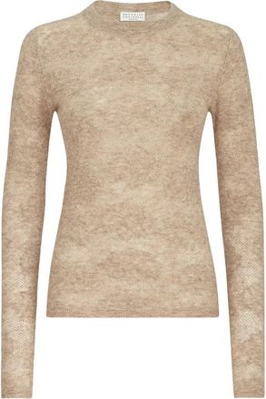 Brunello Cucinelli Silk, Alpaca And Wool Flower Lace Sweater