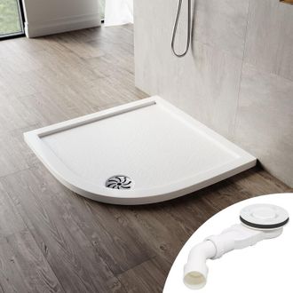 Sonni Viertelkreis Duschwanne Rutschfeste versenkte Duschwanne SMC Quick drain design 800x800 mm mit Ablaufgarnitur