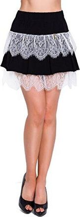 FUTURO FASHION Jupe - Volantée - Femme Noir Noir - Noir - 38