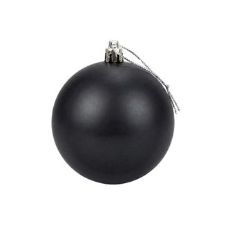 Shatchi 20 cm gro&szlig;e, Schwarze Weihnachtskugel, PVC, bruchsicher, Mattes Finish, Festliche Weihnachtsbaum-H&auml;ngedekoration, rundes Ornament f&uuml;r Urlaub, Heimdeko