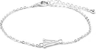 Luxenter Armband Alphabet mit Silber-Finish - Buchstabe V, Einheitsgr&ouml;&szlig;e, Metall, Ohne Edelstein