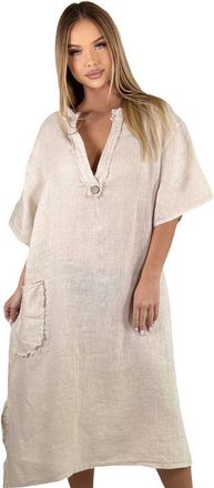 Mississhop Sommerkleid Dame Kleid Sommerkleid 100% Leinen M.3093 Gr.36-40