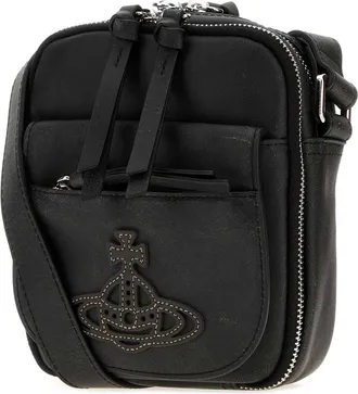 Vivienne Westwood Womens Black Leather Small Eton Crossbody Bag Off Borse A Mano