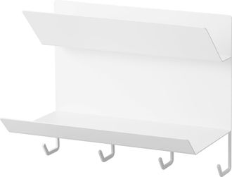 Yamazaki Tableware Home Tower Magnetischer 2-st&ouml;ckiger Eingangs-Organizer - Aufbewahrung f&uuml;r Handschuhe und H&uuml;te mit Haken f&uuml;r Schl&uuml;ssel und Taschen - Stahl