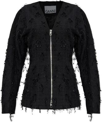 Ganni Damen, Jacken, Schwarzk, SGröße