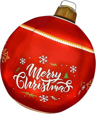 Soimiss Gro&szlig;e Aufblasbare Weihnachtskugel Dekoration Rot Wetterfester Weihnachtsschmuck f&uuml;r Au&szlig;enbereich Festliche Gartendeko Weihnachtskugel Ornament