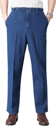 Generic Jean &agrave; taille &eacute;lastique pour homme, taille flexible, coupe droite, jean confortable, pour personnes &acirc;g&eacute;es, d&eacute;contract&eacute;, &eacute;lastique, pantalon respirant 