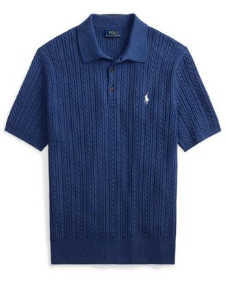 Ralph Lauren Strick-Poloshirt in Zopfstrickmuster in